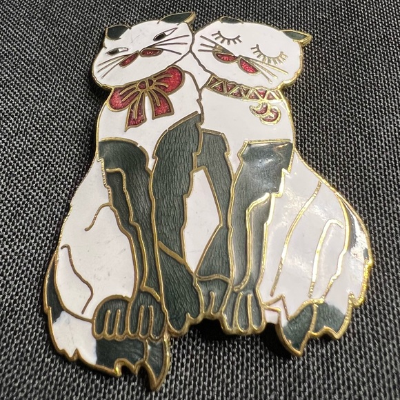 Jewelry | Cloisonn Siamese Cats Brooch Pin | Poshmark